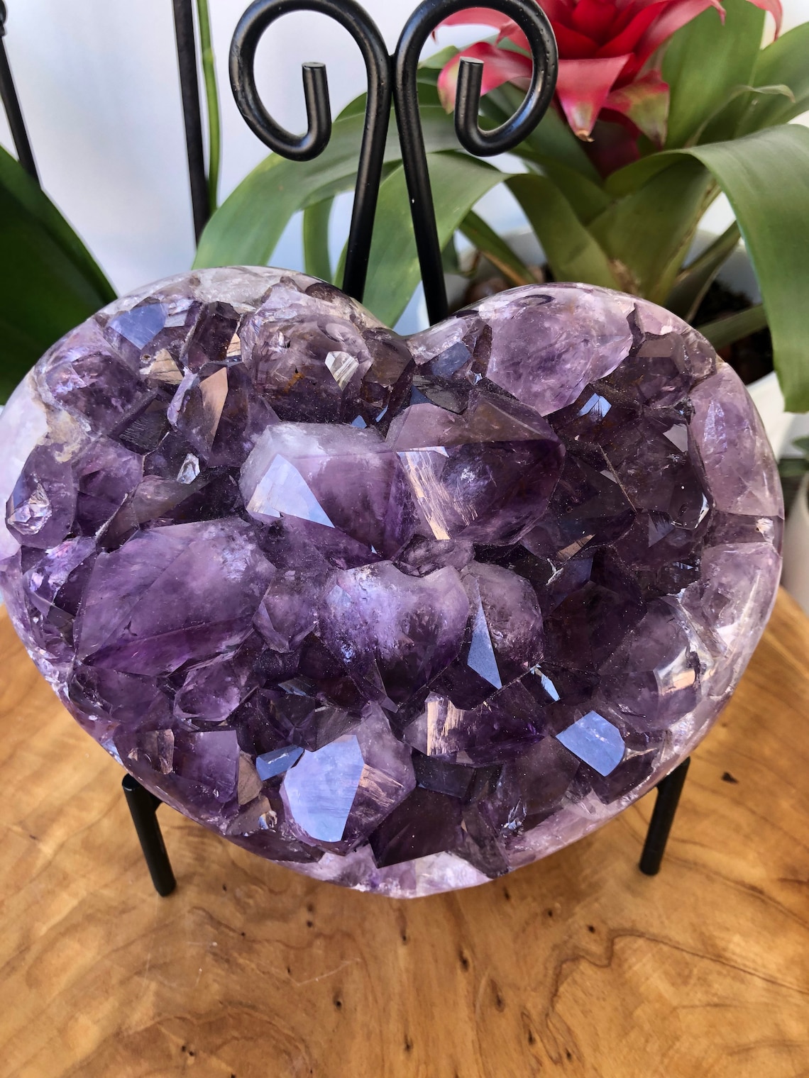 Large Amethyst Heart on Metal Stand 4 Lb 7 Oz Amethyst - Etsy
