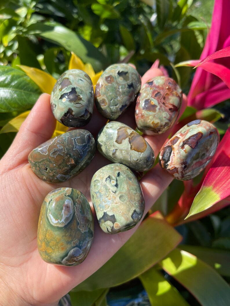 Rhyolite Tumbled Stones 1.2 1.4 Rainforest - Etsy