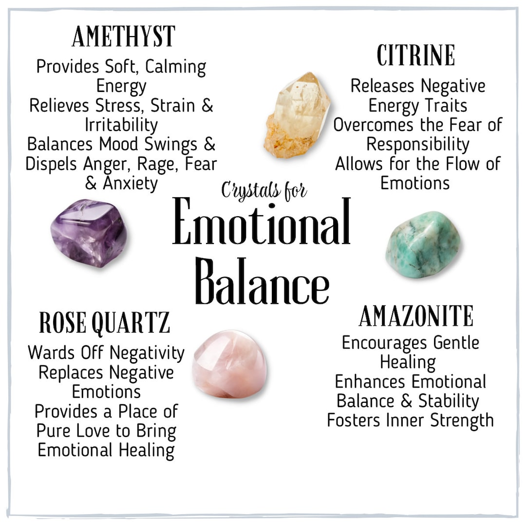 Crystal Set - Crystals for Emotional Balance - Rose Quartz - Citrine ...