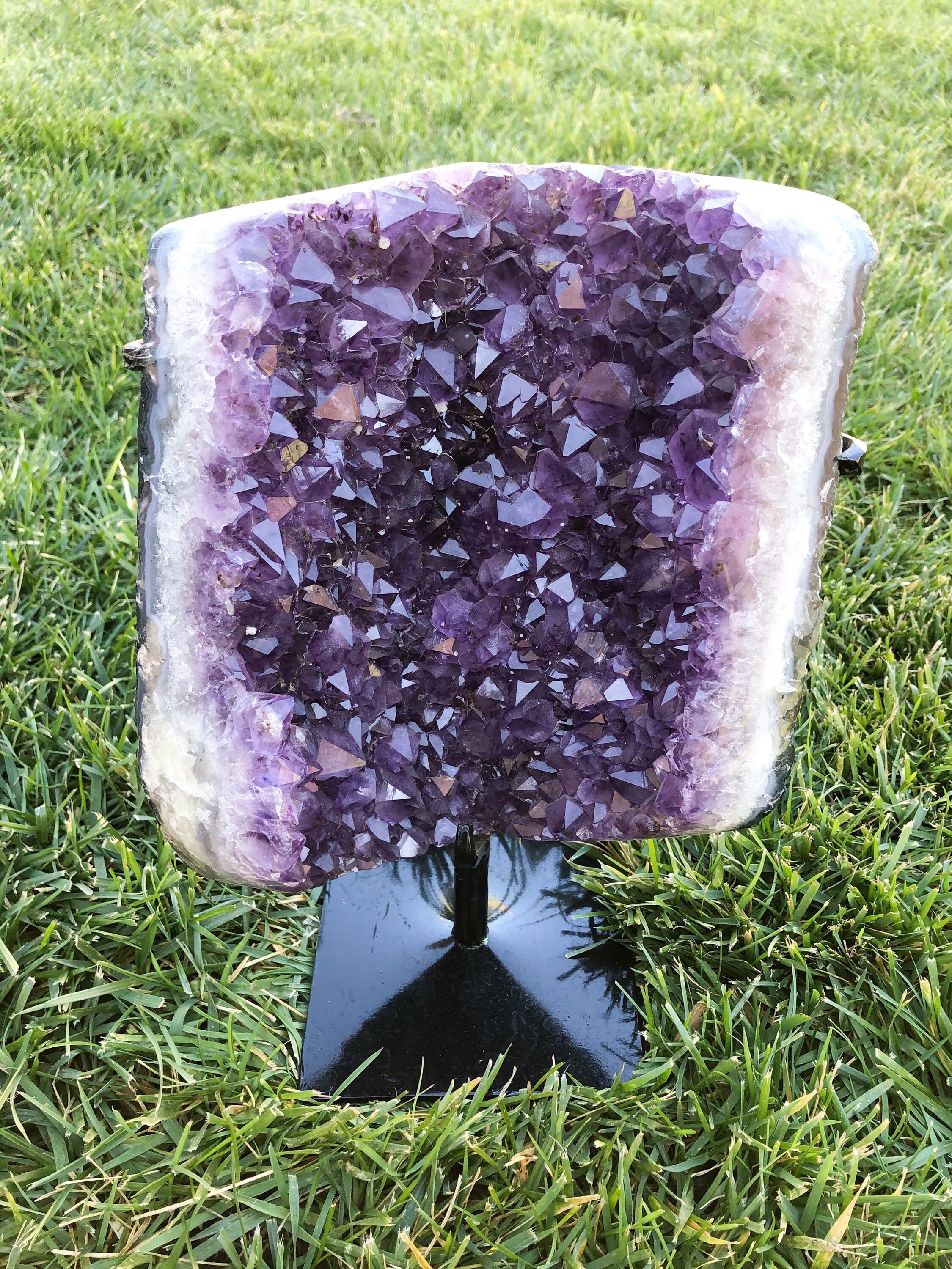 Large Amethyst Cluster on Metal Base Stand 10 Lb | Etsy