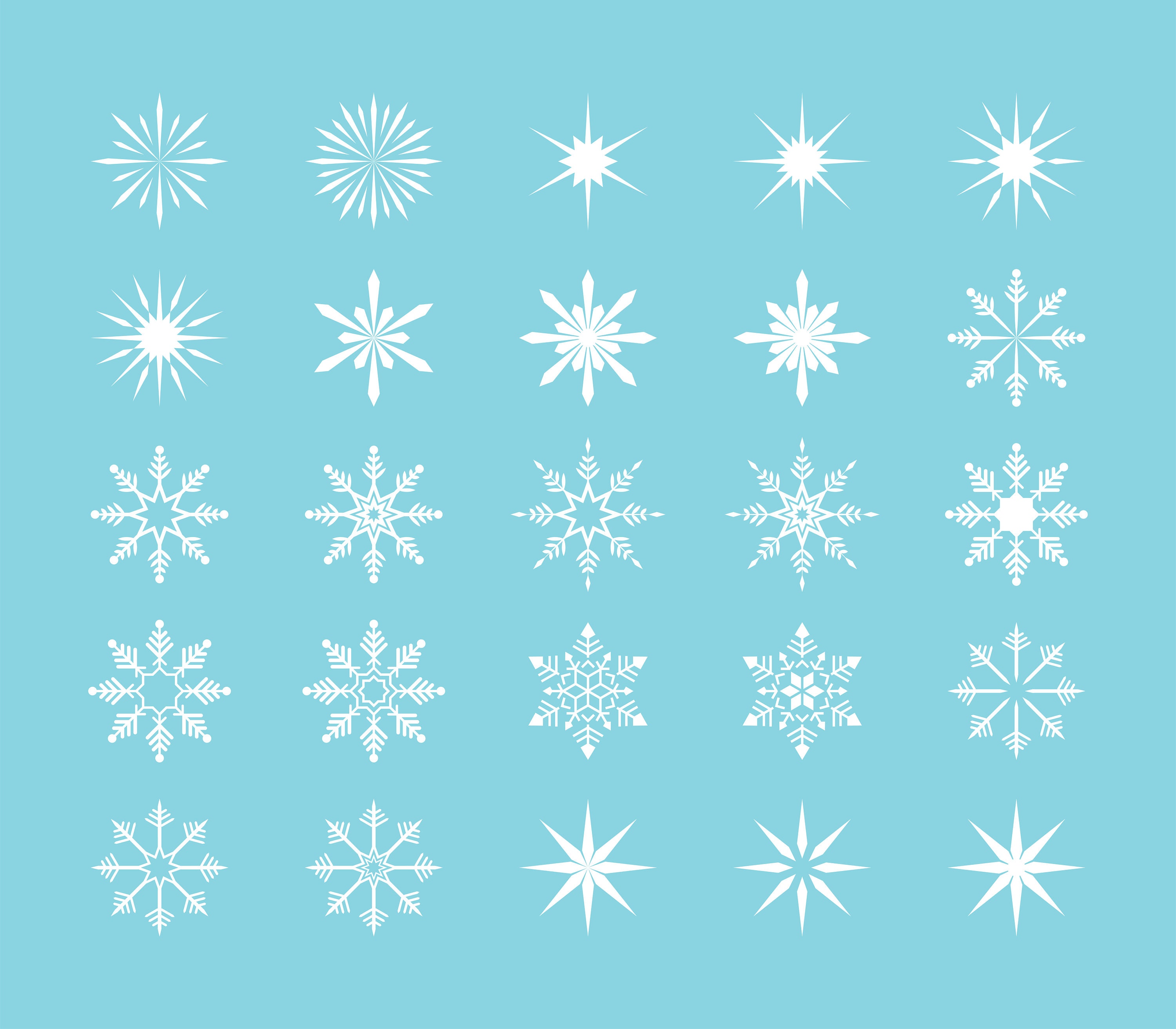 Snowflake SVG Bundle Christmas SVG Winter SVG Snowflakes - Etsy