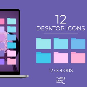 Aesthetic Blue & Pink Desktop Icons Pack Macos and Windows Compatible ...
