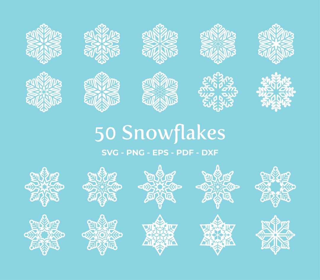 Snowflake SVG Bundle, 50 Christmas Winter Cut Files (instant Download ...