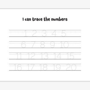 Numbers 1-20 Practice Worksheet, Handwriting Practice Sheet, Numbers 1 ...