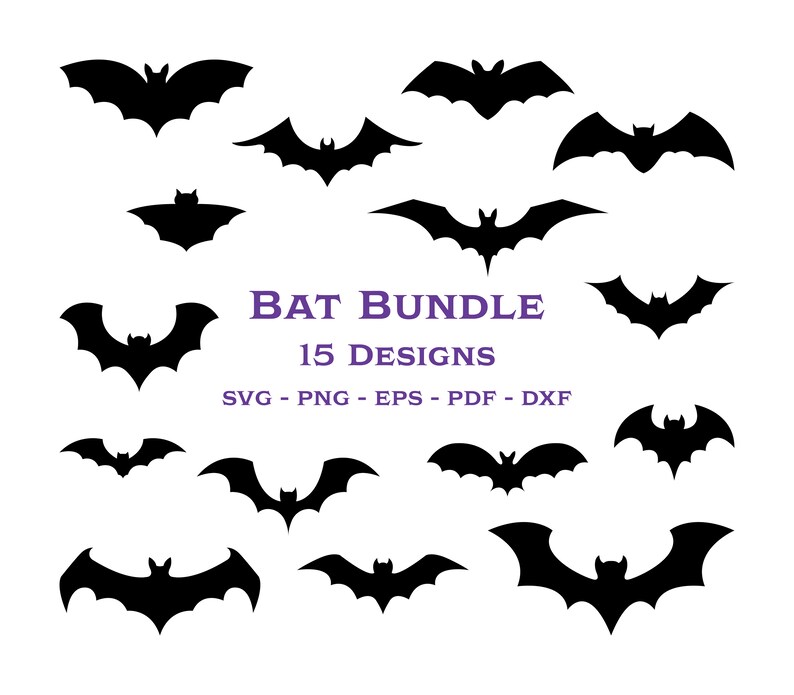 Bats SVG Bundle, Halloween Bat Decor SVG, Halloween Decor Printable ...
