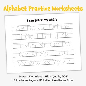 Alphabet Tracing Sheet, Handwriting Practice Sheet, A-Z Letters ...