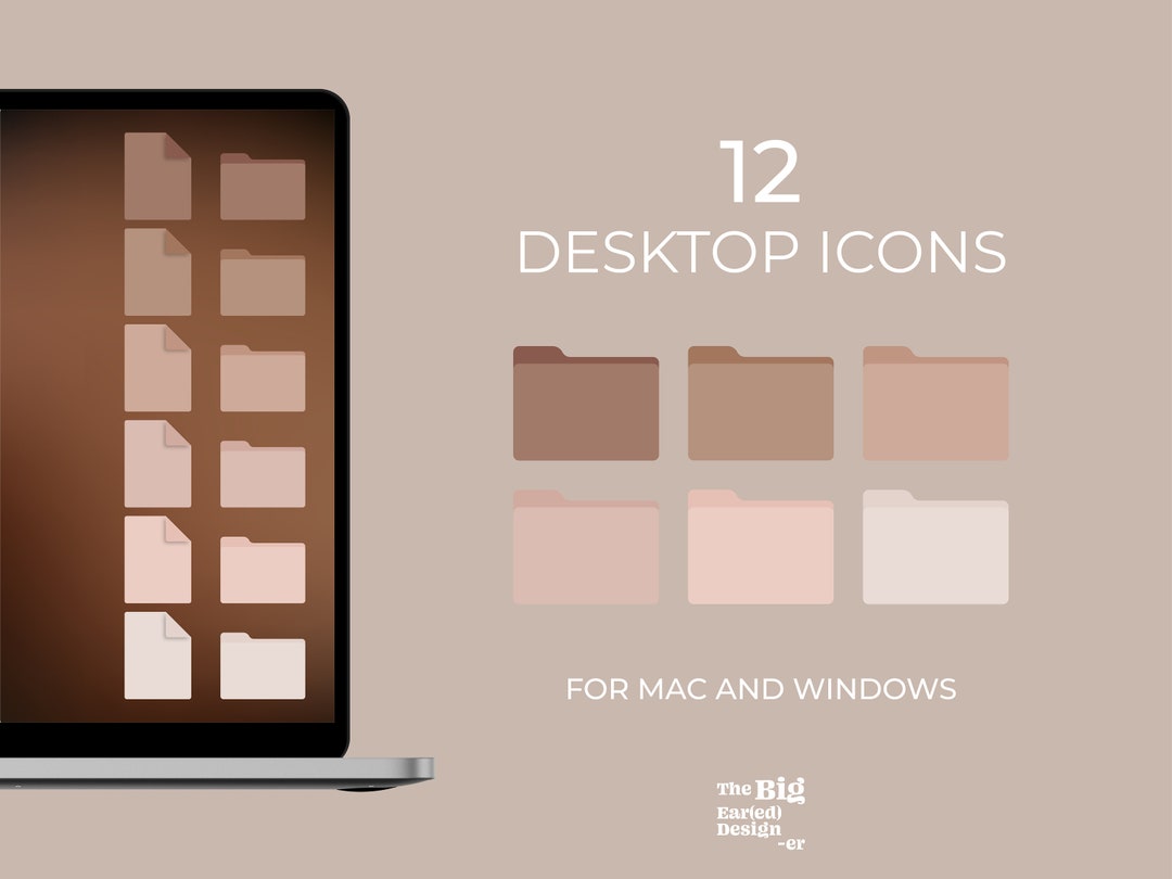 Aesthetic Neutral Desktop Folder and Document Icons Pack - Macos and ...
