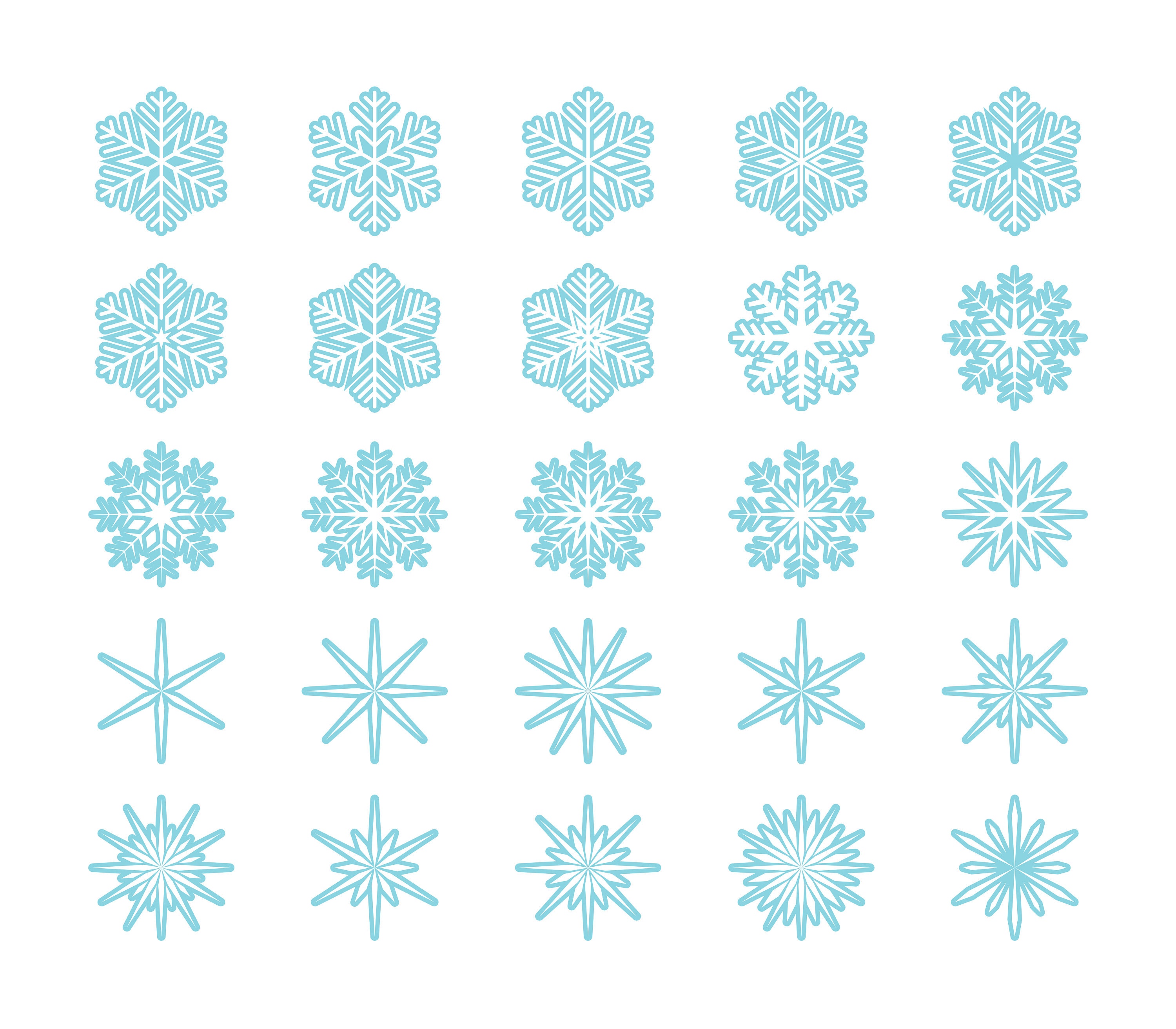 Snowflake SVG Bundle, 50 Christmas Winter Cut Files (instant Download ...