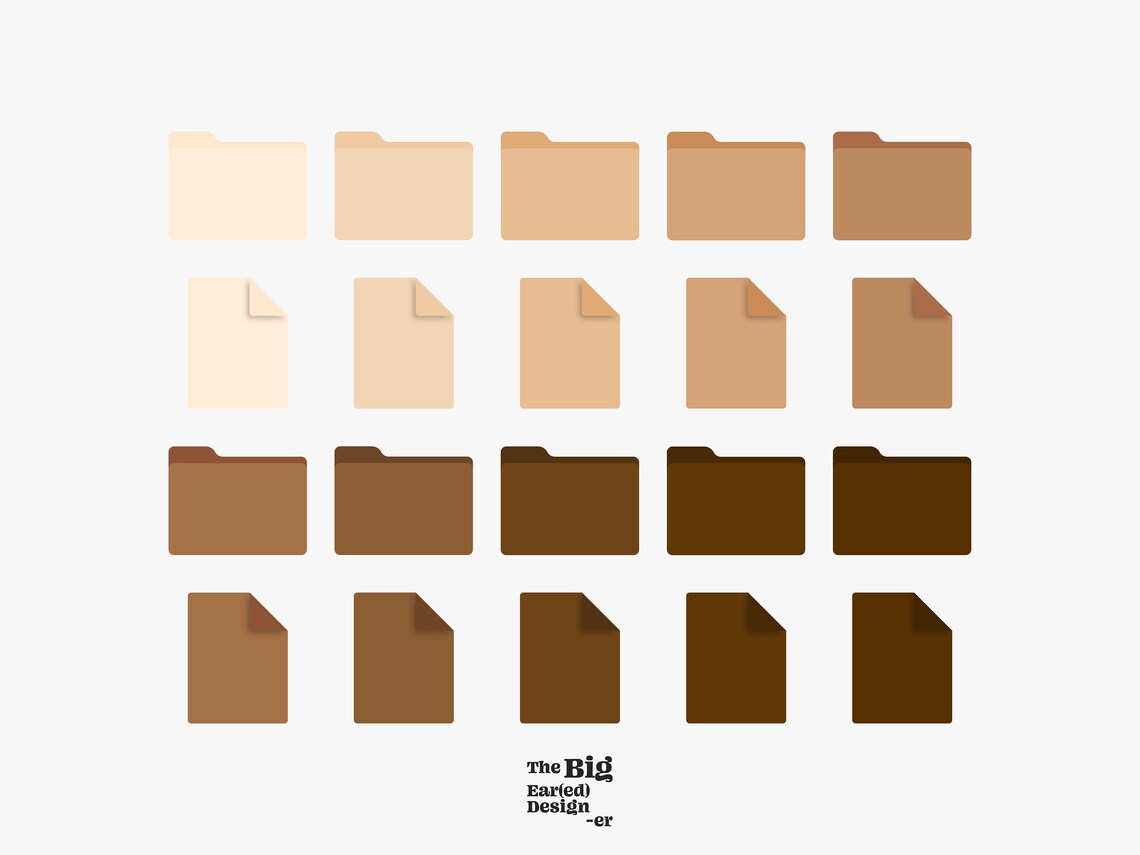 Aesthetic Skin Tones Desktop Folder and Document Icons Pack - Etsy