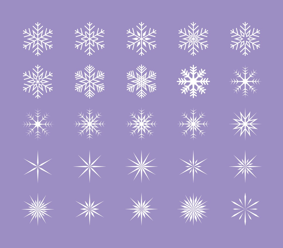 100 Snowflake SVG Bundle, Christmas Winter Cut Files (digital Download ...