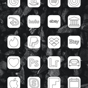 Ios 14 Icons White App Icons 108 Icons 1 Color White - Etsy