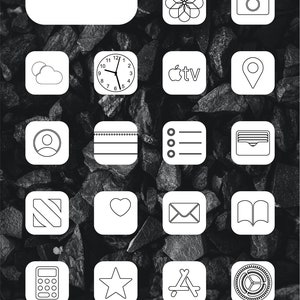 Ios 14 Icons White App Icons 108 Icons 1 Color White - Etsy