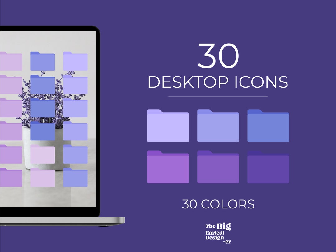 Aesthetic Purple & Violet Desktop Icons Pack Macos and - Etsy