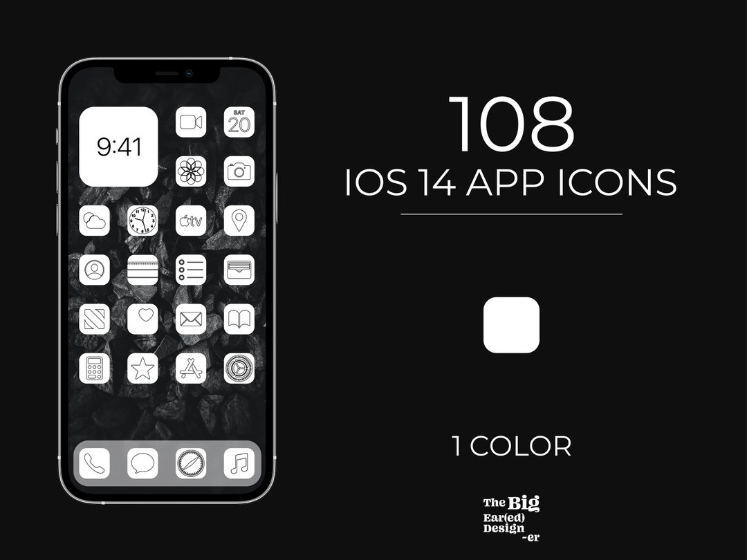 Ios 14 Icons White App Icons 108 Icons 1 Color White - Etsy