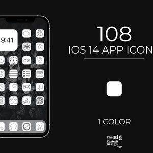Ios 14 Icons White App Icons 108 Icons 1 Color White - Etsy