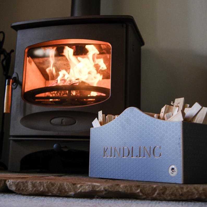 Personalised Wooden Kindling Box, Fireside Wood Storage, Fire Stick ...
