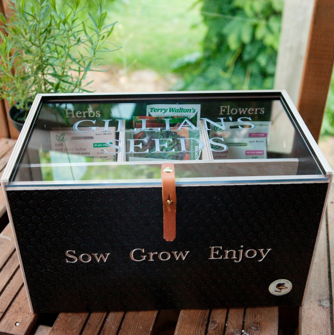 Wooden Seed Box, Seed Packet Storage Box, Seed Organiser, Seed Gift Box ...