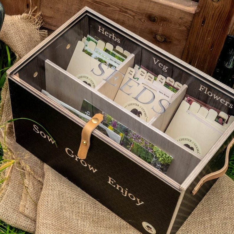 Seed Organiser Seed Box & Organiser Gift Set Seed Storage - Etsy