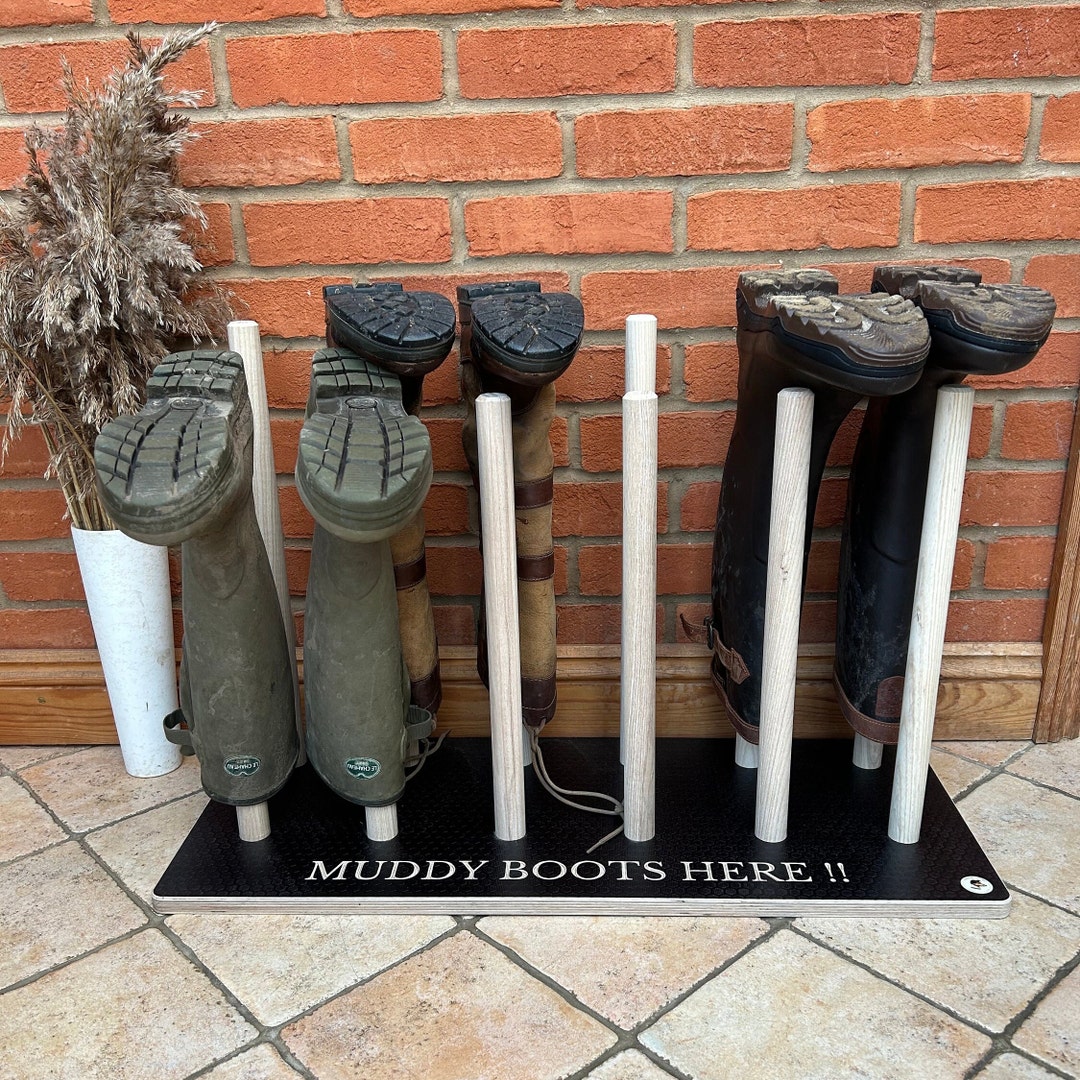 Wooden Welly Boot Rack Organiser, Welly Rack, Wellington Holder, Welly ...