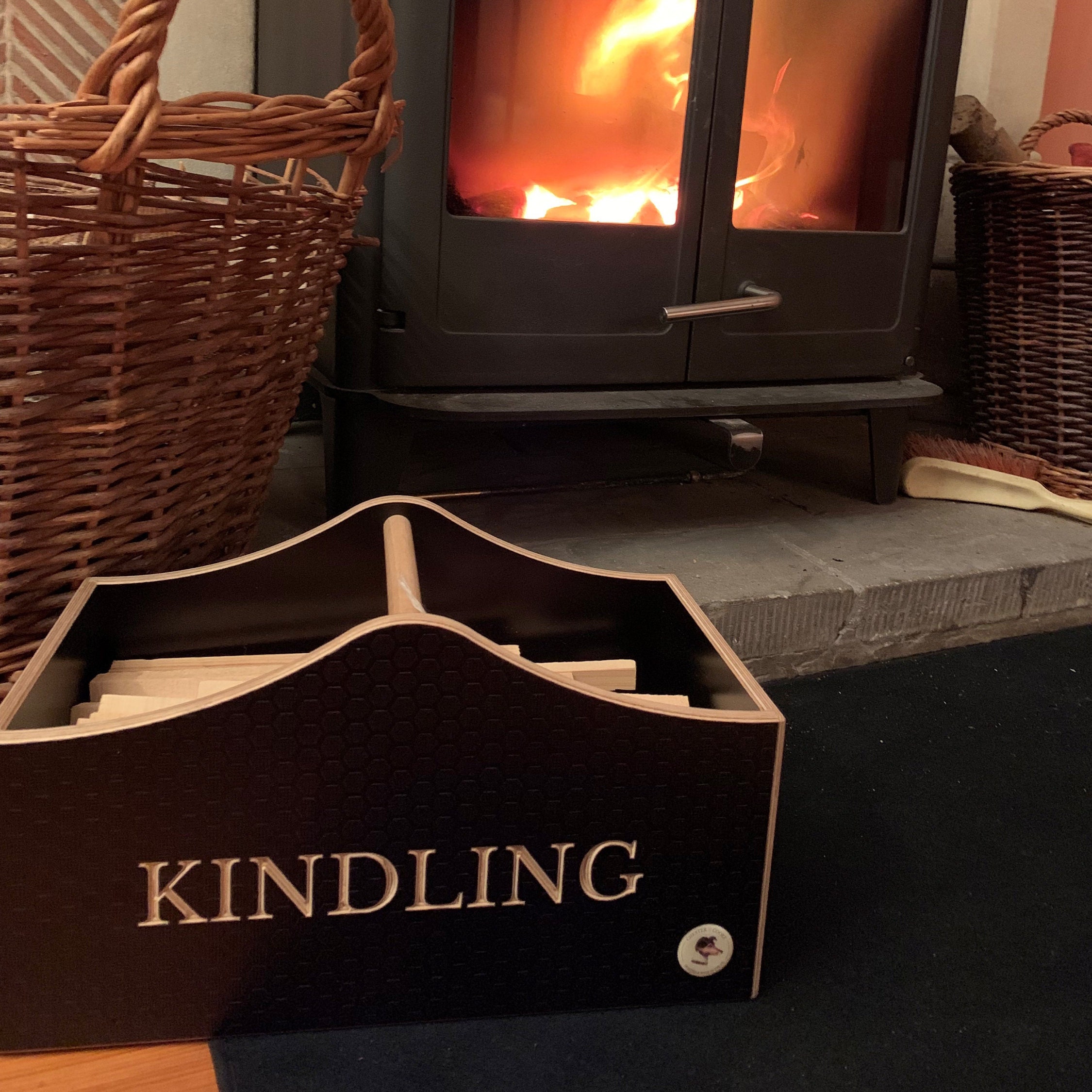 Fire Stick Box Fireside kindling storage firewood holder | Etsy