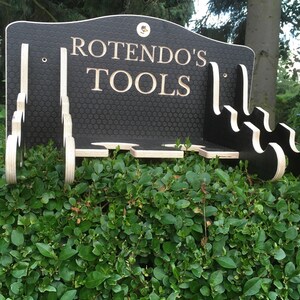 Spade & Fork Rack, Garden Tool Storage, Personalised Tool Store, Wooden ...