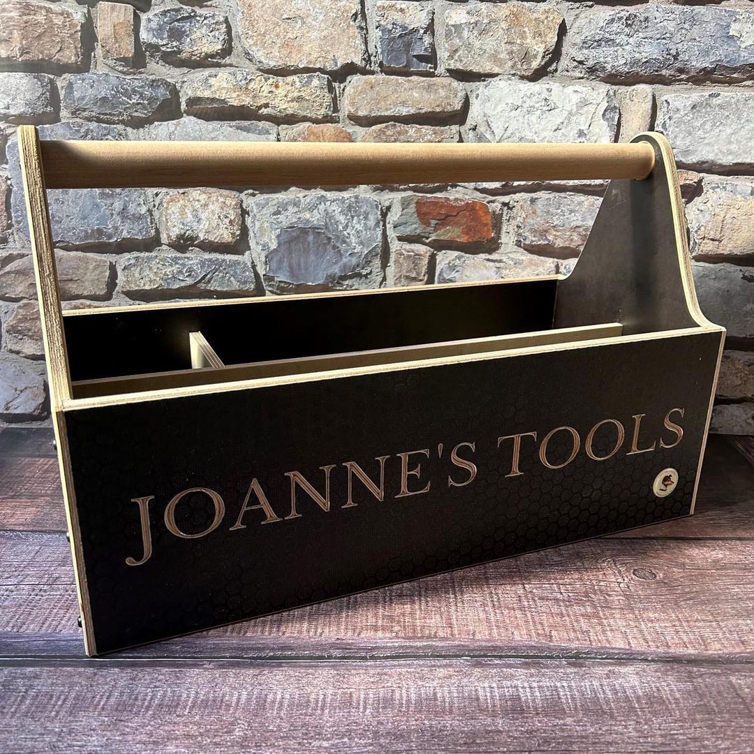 Engraved Wooden Tool Box Caddy, Personalised Dad Gift - Etsy UK