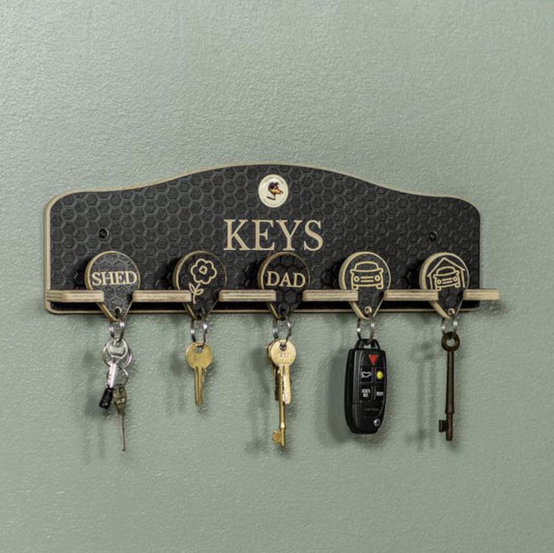 Key Rack Set Including 5 Keyrings Key Hooks Key Storage Key - Etsy