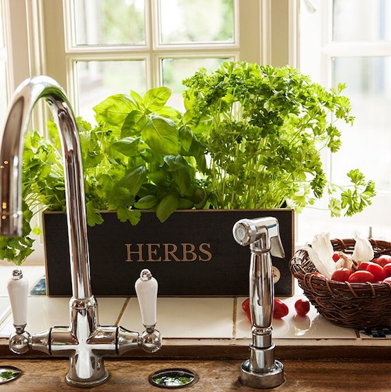 Windowsill Herb Garden Herb Planter Kit Indoor Herb Planter Window Herb Garden Herb Garden Mothers Day Gift Wooden Herb Planter Etsy UK