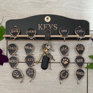 Key Rack Set Including 5 Keyrings Key Hooks Key Storage Key - Etsy
