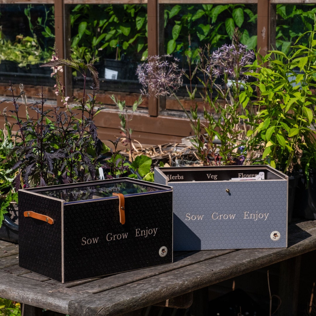 Seed Storage Box, Seed Organiser, Seed Gift Box, Engraved Seed Packet ...