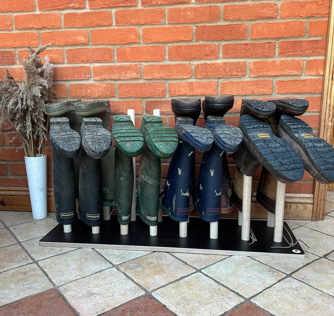 Personalised Engraved Wooden Welly Boot Rack: Boot Room Organiser - Etsy