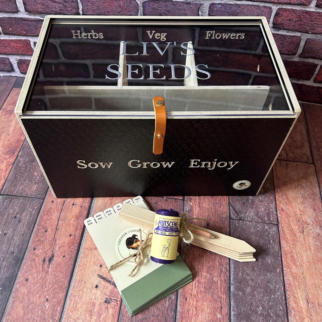 Seed Organiser, Gift Box, Seed Storage Box, Garden Packet Storage ...