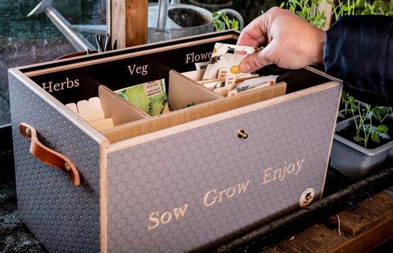 Seed Storage Box Seed Organiser Seed Gift Box Engraved Seed - Etsy