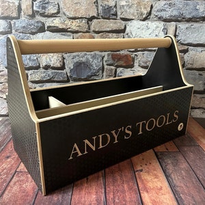 Personalized Wooden Tool Box: Engraved Tool Storage Caddy - Etsy