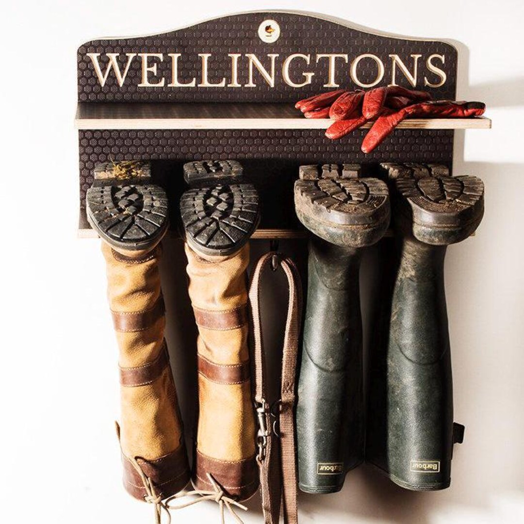 Welly Boot Stand, Wood Boot Holder, Wellington Storage, Shoe/walking ...