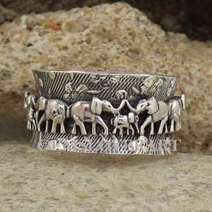 Elephant Spinner Ring: 925 Sterling Silver Thumb Ring - Etsy