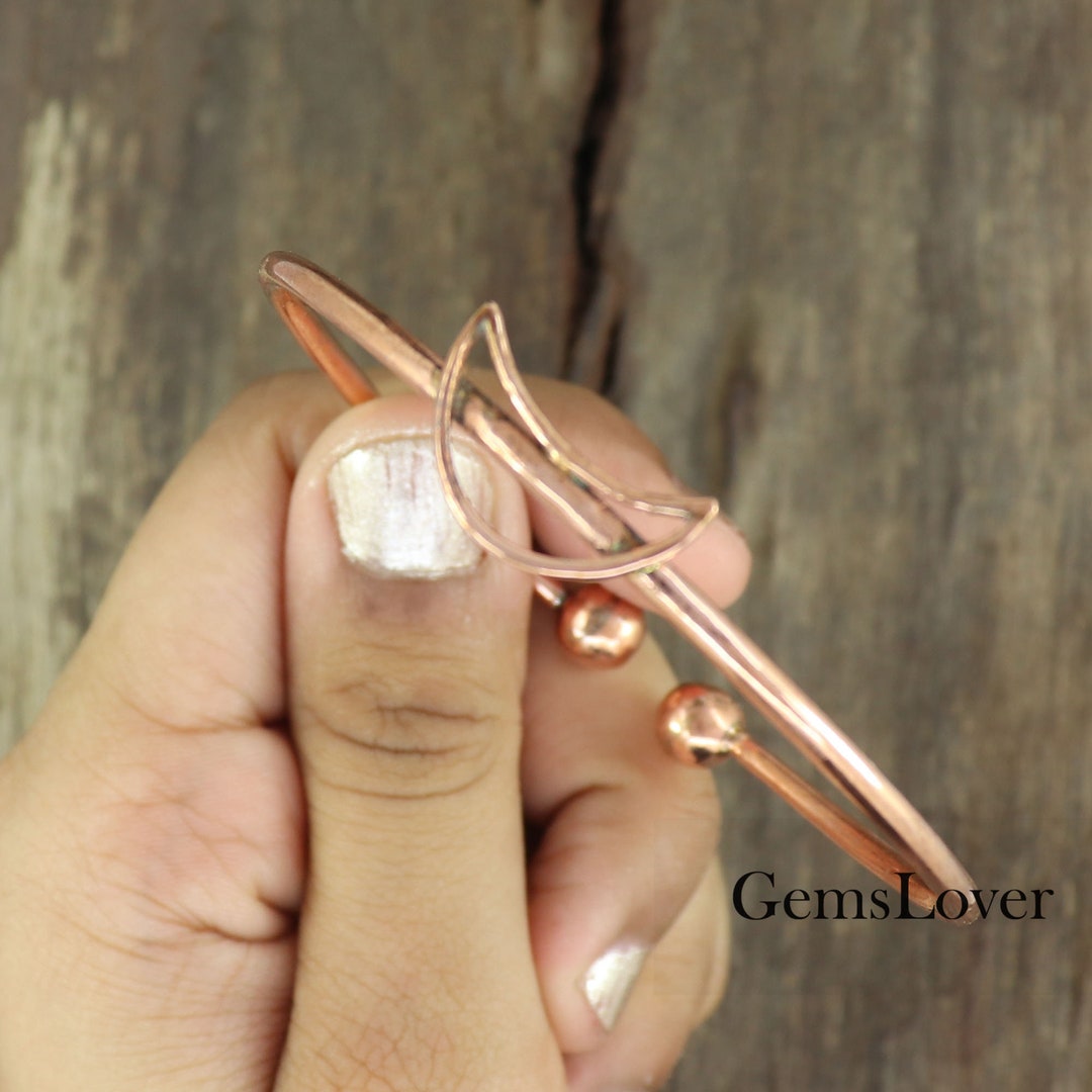 Copper Moon Adjustable Bangle, Handmade Copper Jewelry, Open Copper ...