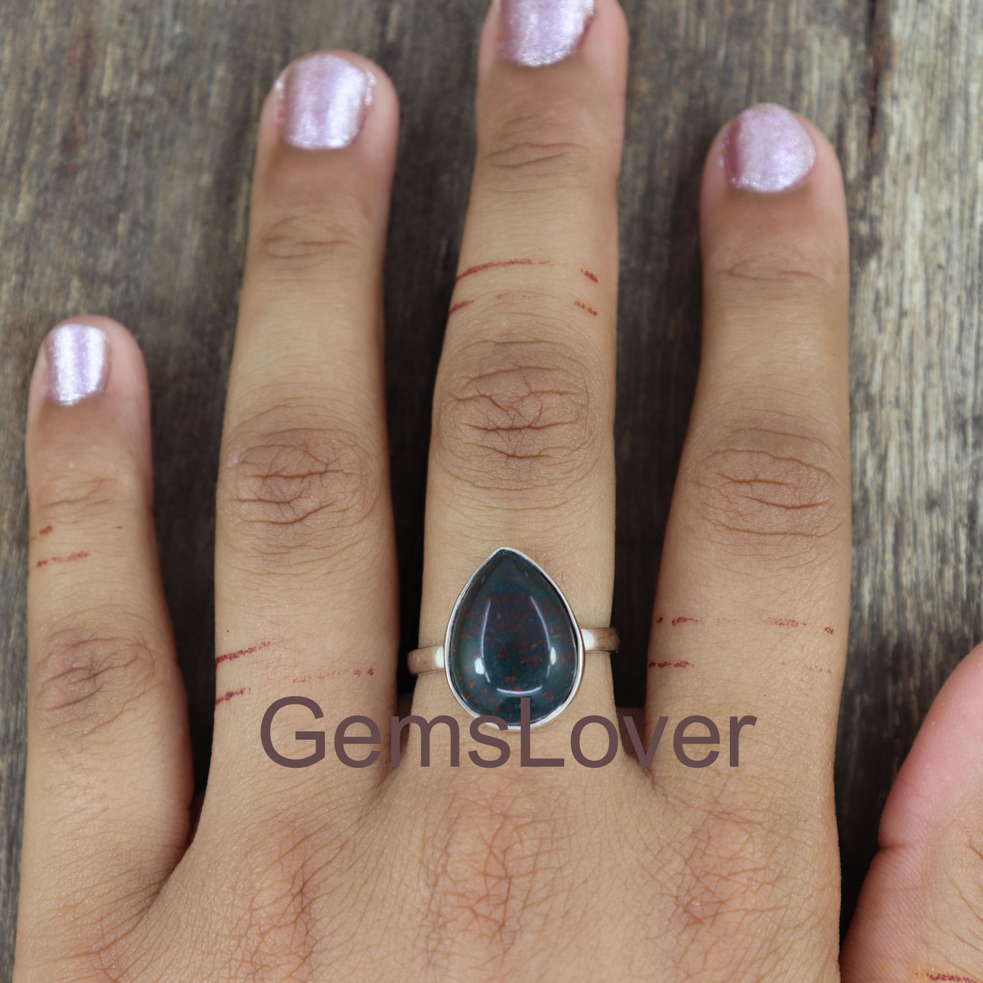 Blood Stone Ring Sterling Silver Ring Women Ring Bohemian | Etsy