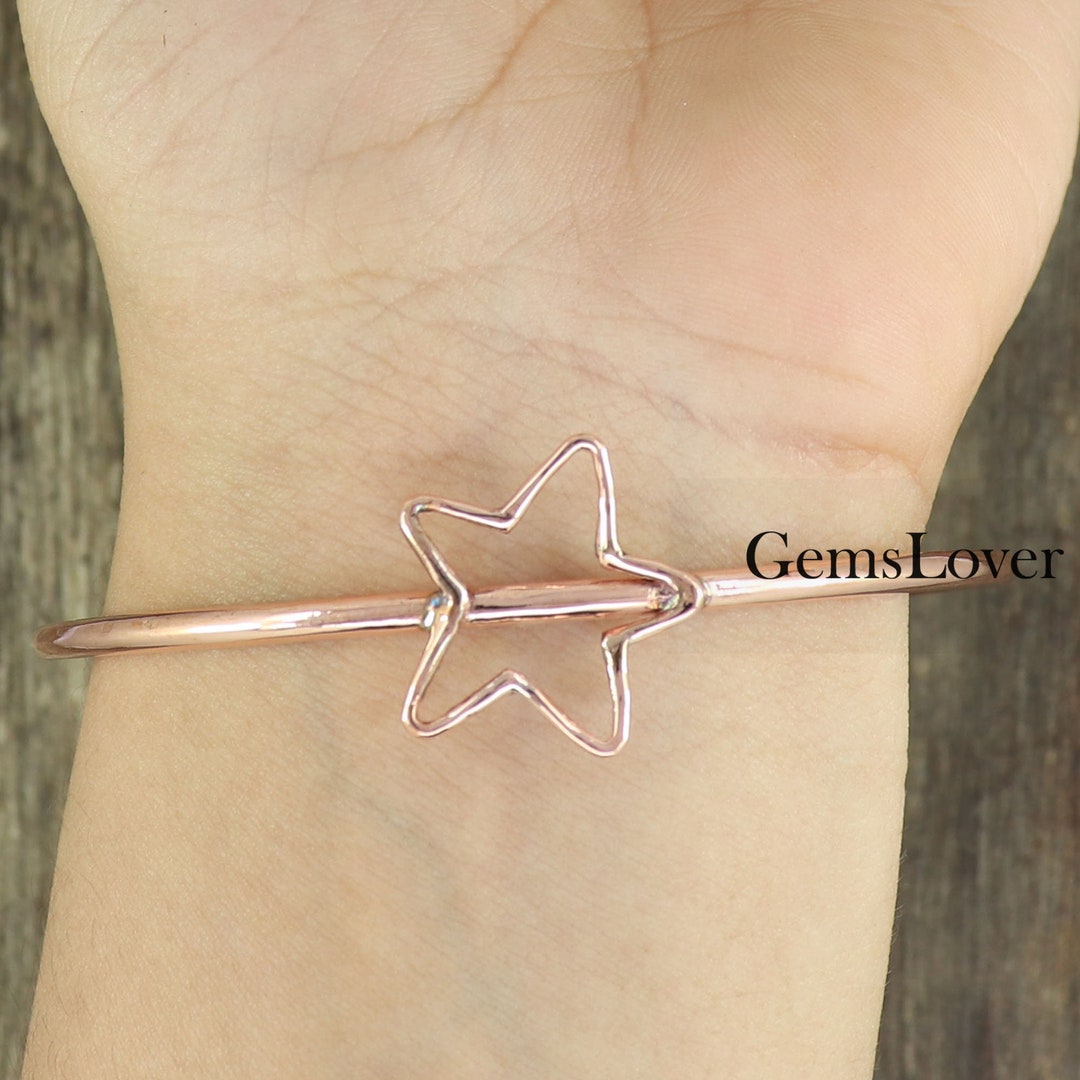 Copper Star Adjustable Bangle, Handmade Copper Jewelry, Open Copper ...