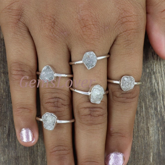 Raw Diamond Ring Etsy