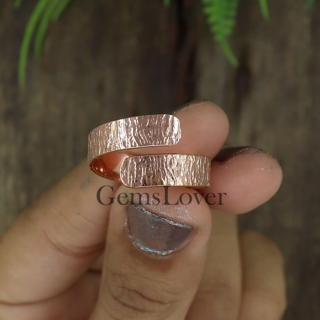 Copper Wrap Ring, Hammered Ring, Pure Copper Band Ring, Handmade Copper ...