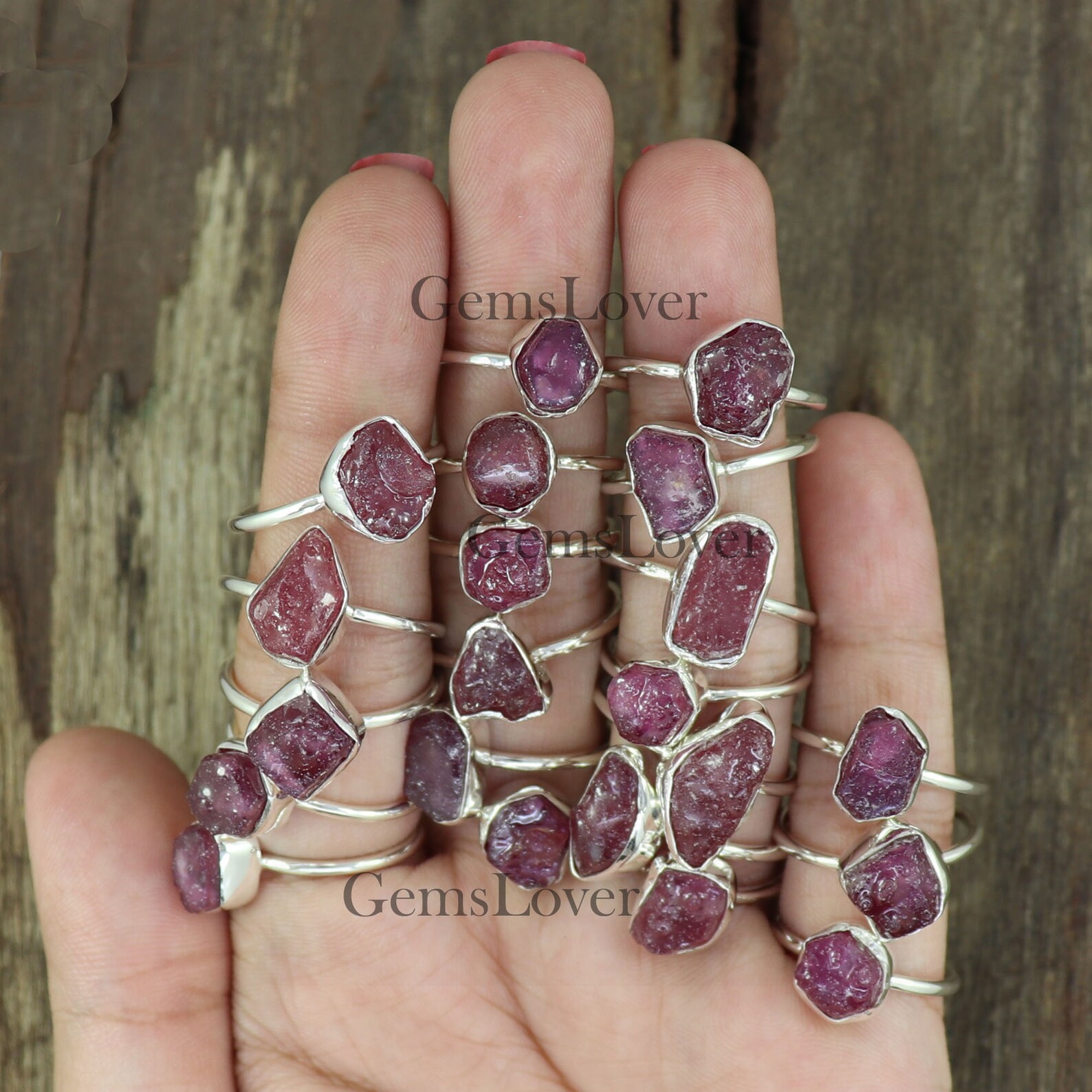 Raw Ruby Sterling Silver Ring: Uncut Gemstone, July Birthstone - Etsy