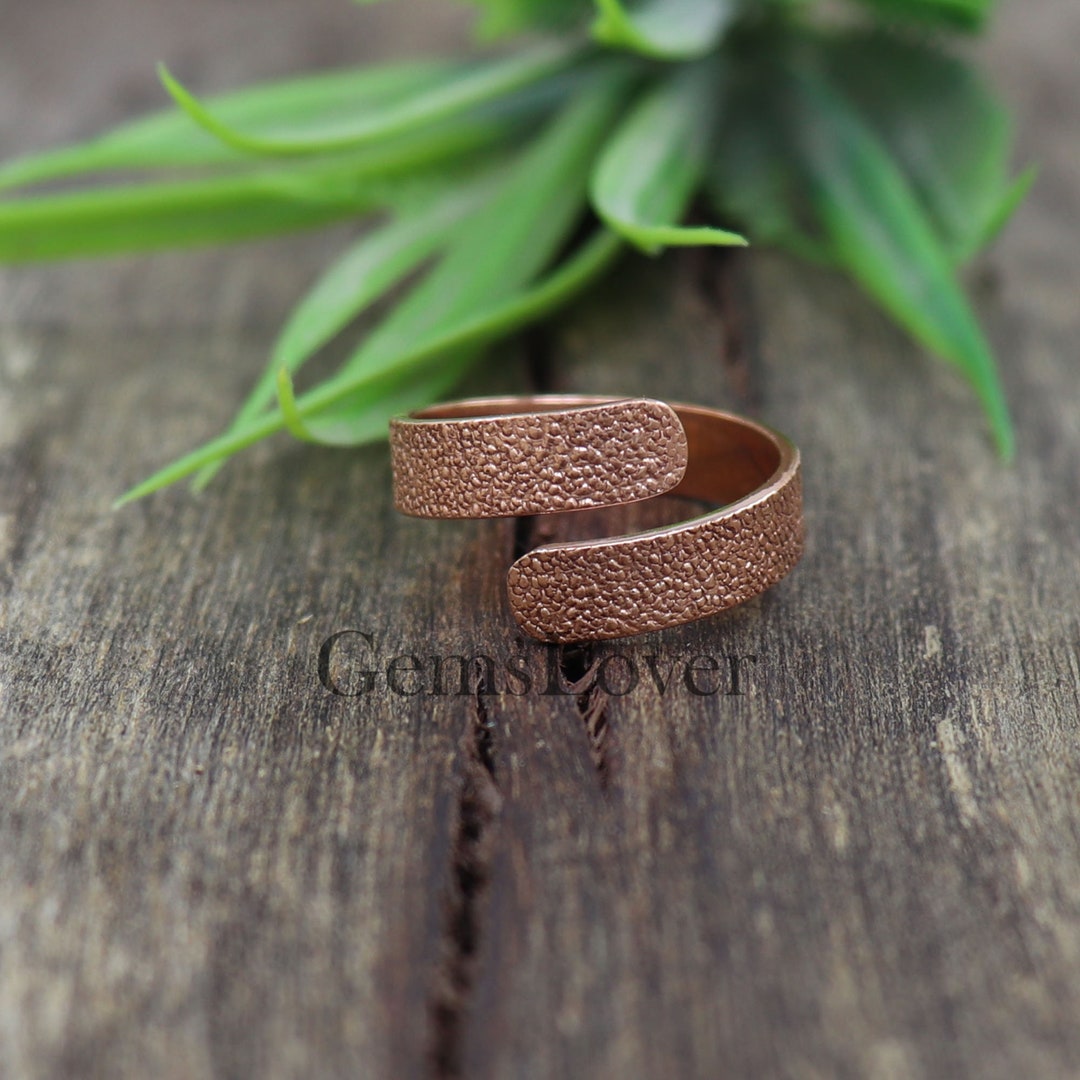 Copper Wrap Ring, Hammered Ring, Pure Copper Band Ring, Handmade Copper ...
