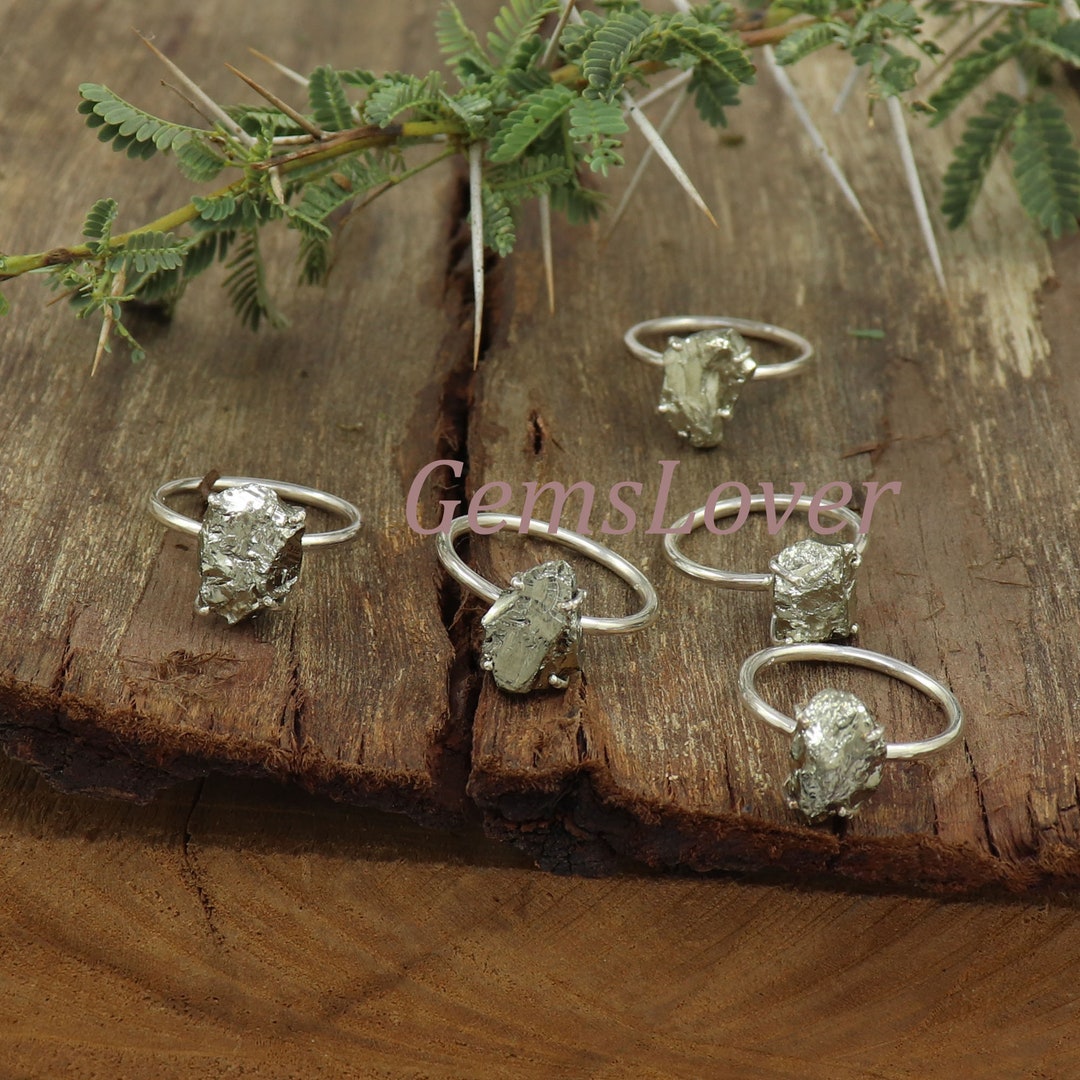 Raw Pyrite Ring, 925 Sterling Silver Ring, Pyrite Ring, Healing ...