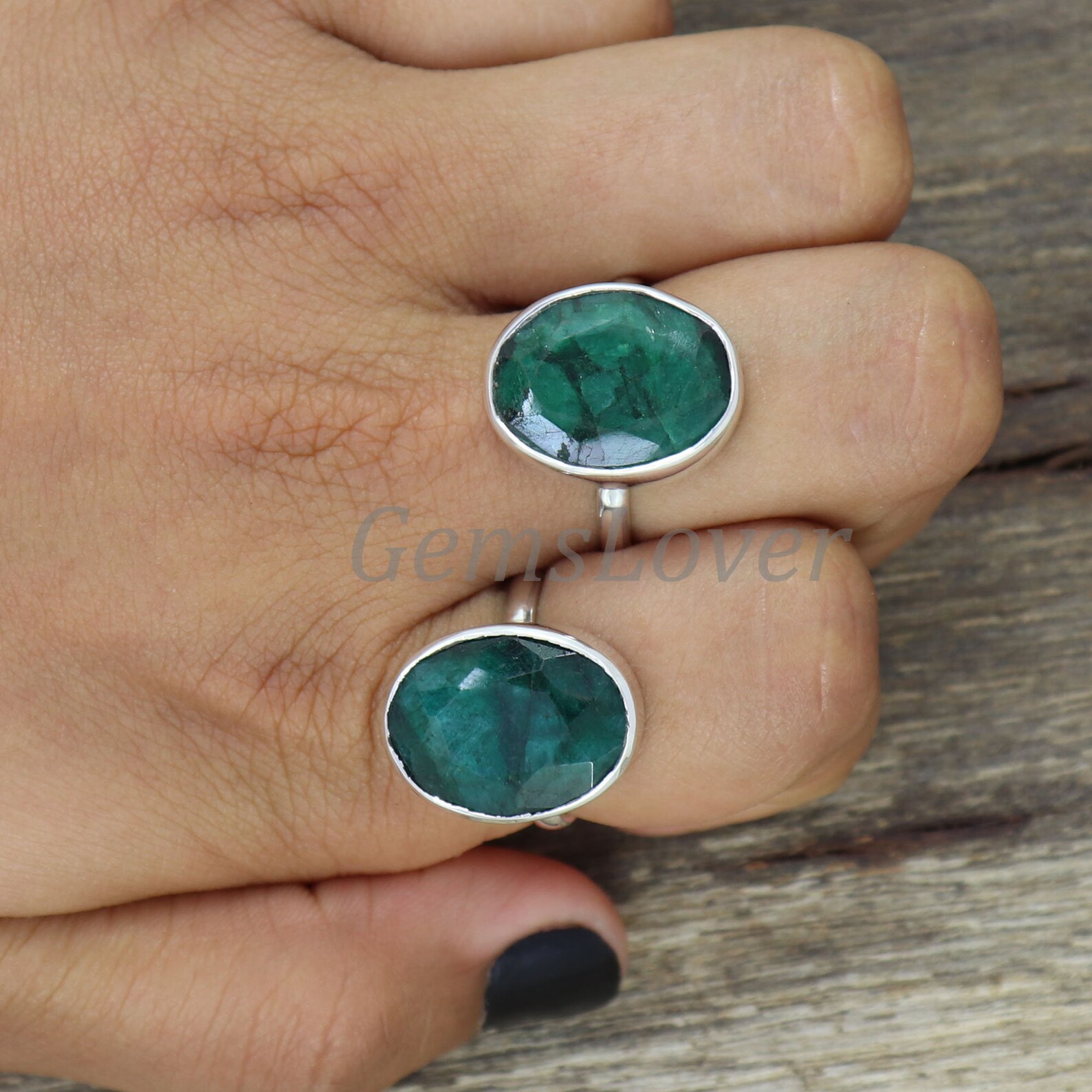 Emerald Corundum Ring Corundum Gemstone Ring Sterling Silver | Etsy