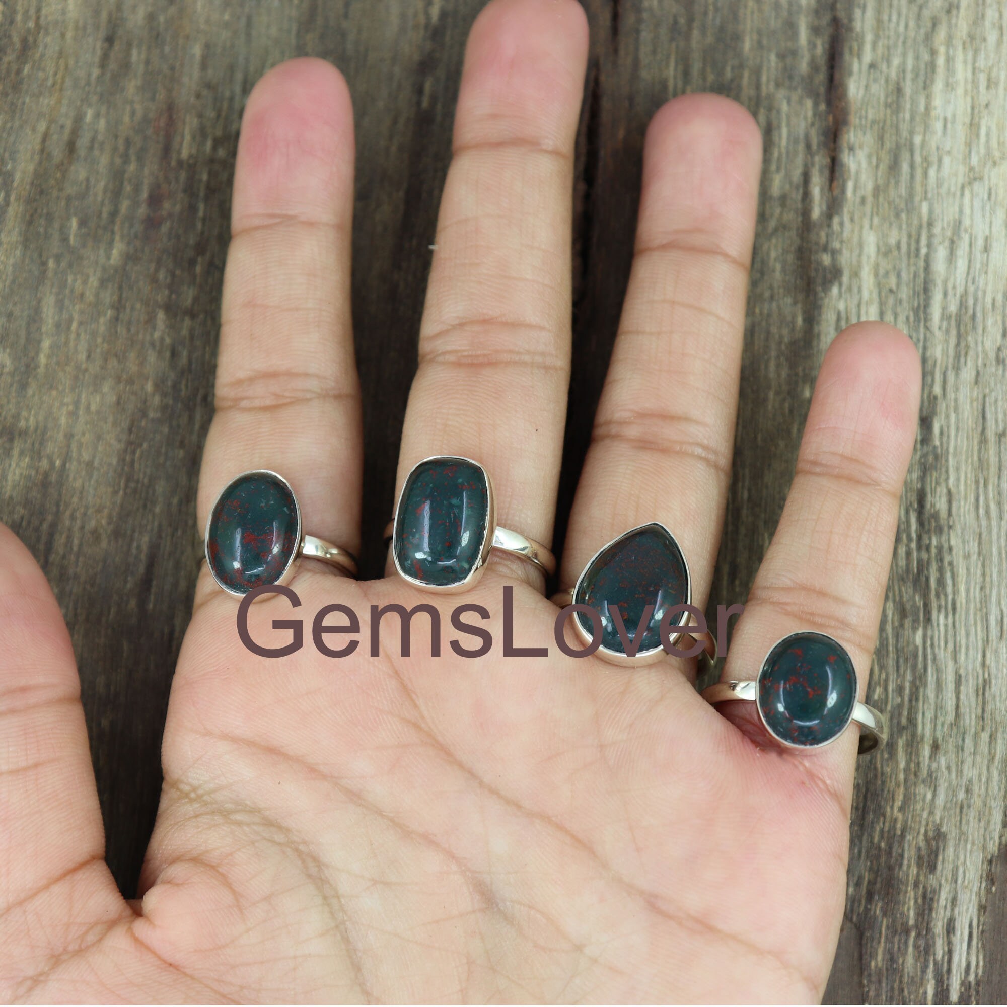 Blood Stone Ring Sterling Silver Ring Women Ring Bohemian | Etsy