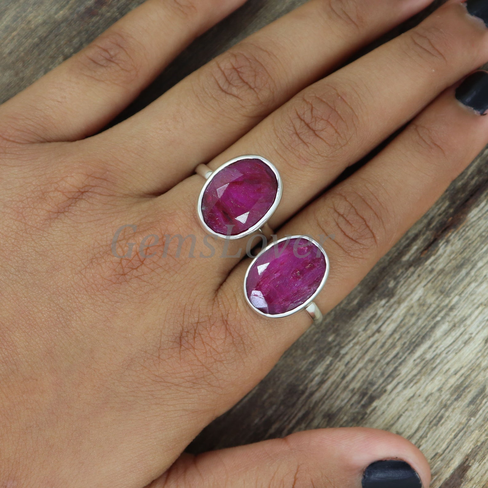 Corundum Ruby Ring Oval Cut Stone Ring Engagement Ring Boho | Etsy