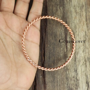 Pure Copper Bangle, Tensor Ring Bracelet , Pure Copper Stacking Bangle, Handmade Copper Bracelet ...