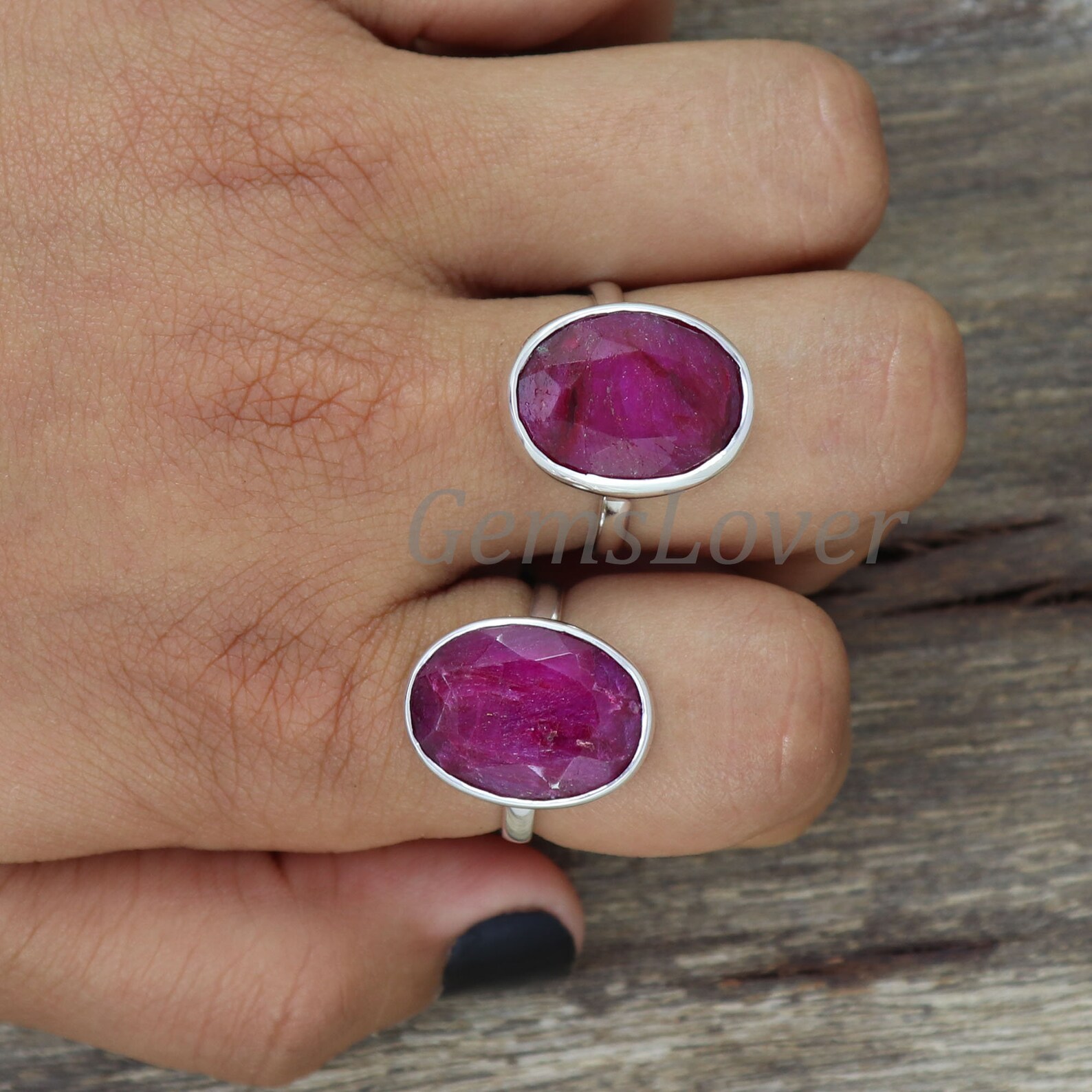 Corundum Ruby Ring Oval Cut Stone Ring Engagement Ring Boho | Etsy