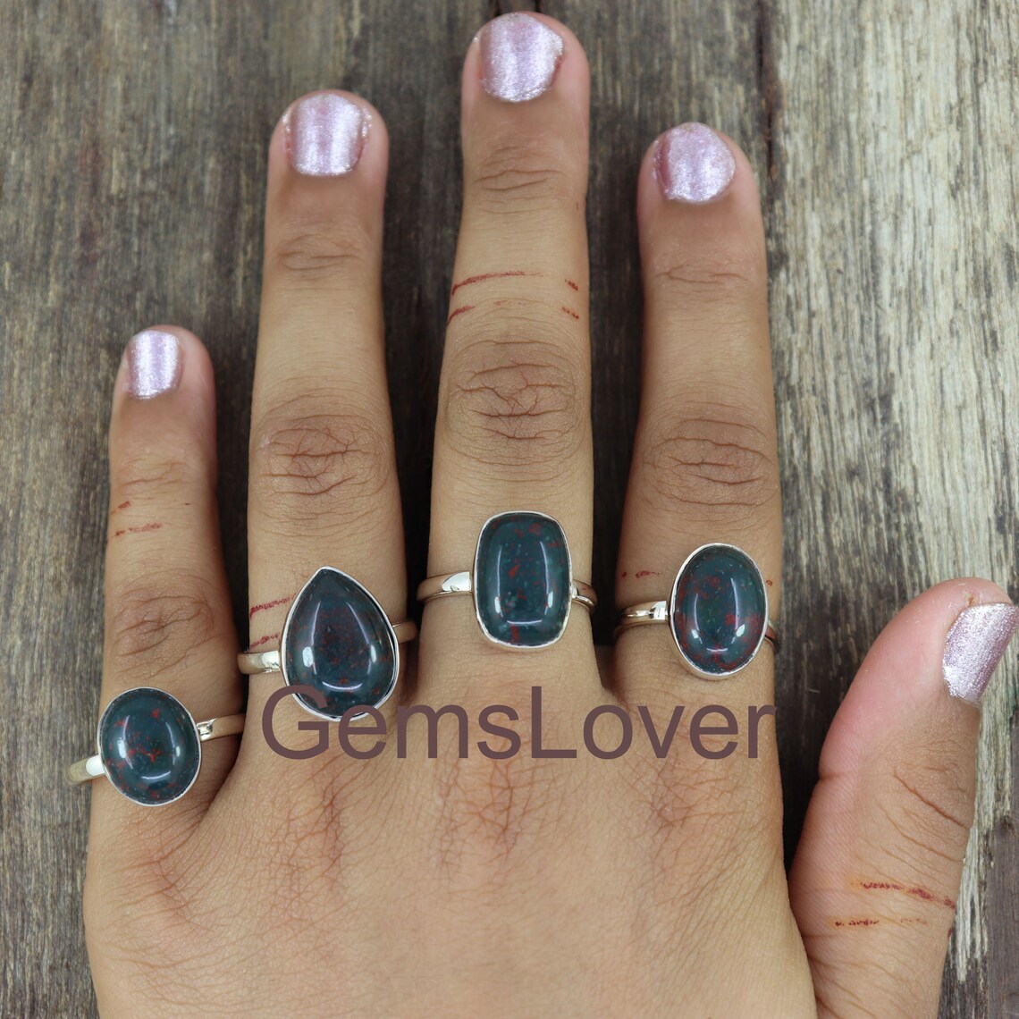 Blood Stone Ring Sterling Silver Ring Women Ring Bohemian | Etsy